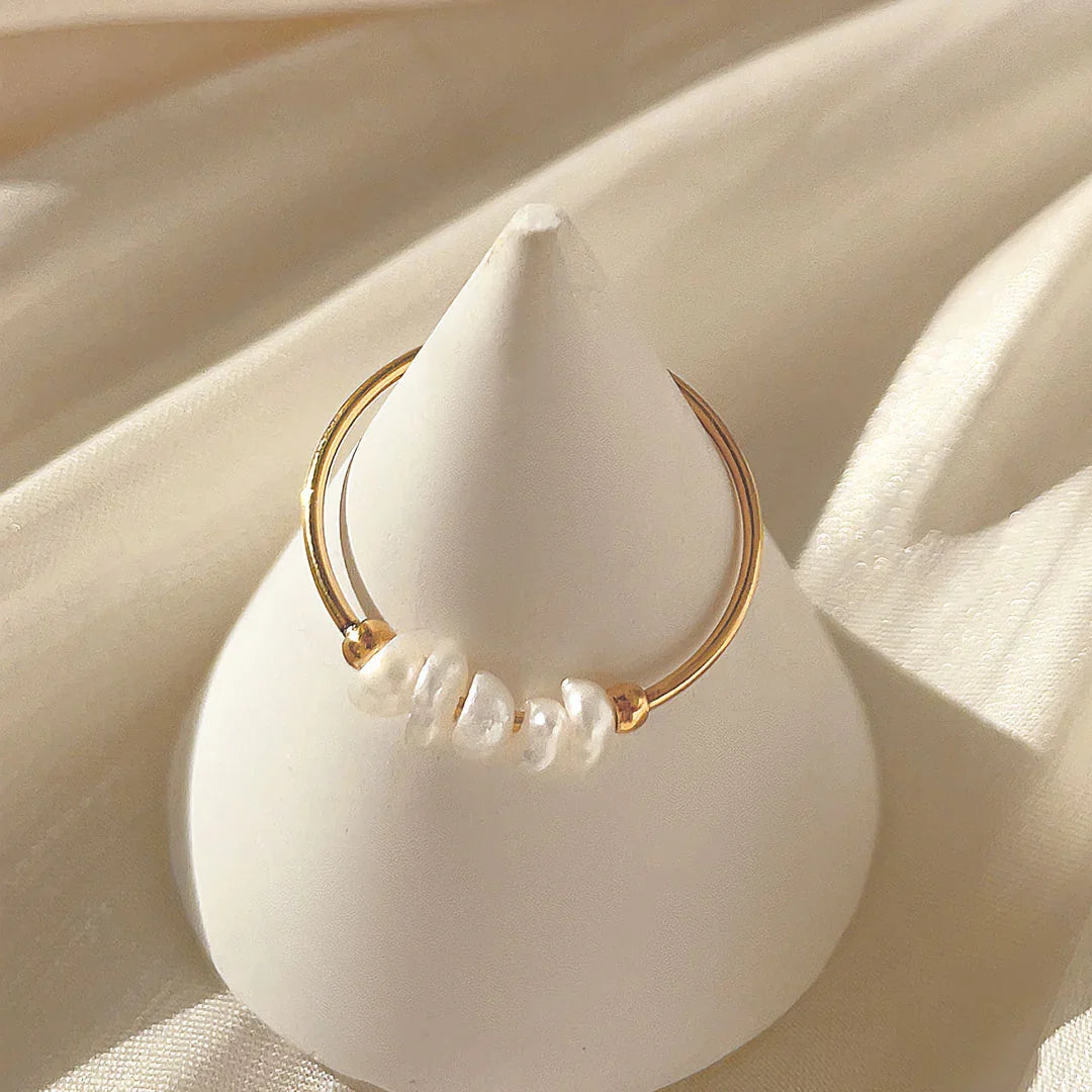 Magnolia Freshwater Pearl Gold Ring – Avaria