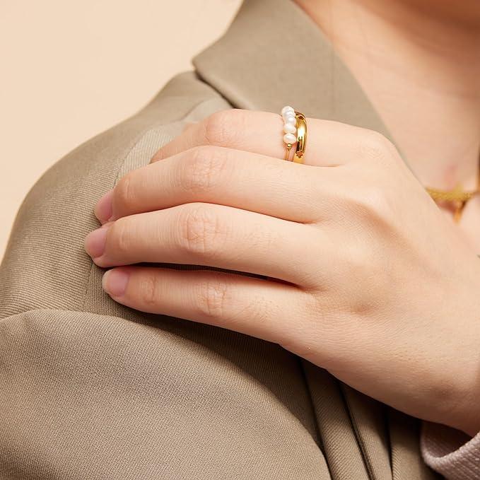 Magnolia Freshwater Pearl Gold Ring – Avaria